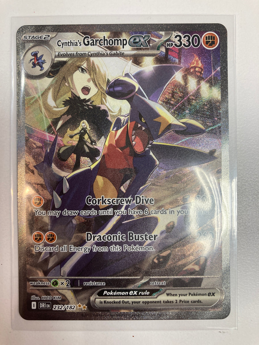 Pokémon TCG Cynthia’s Garchomp Ex 232/182 Destined Rivals Alt Art NM – True Believers Gaming and ...