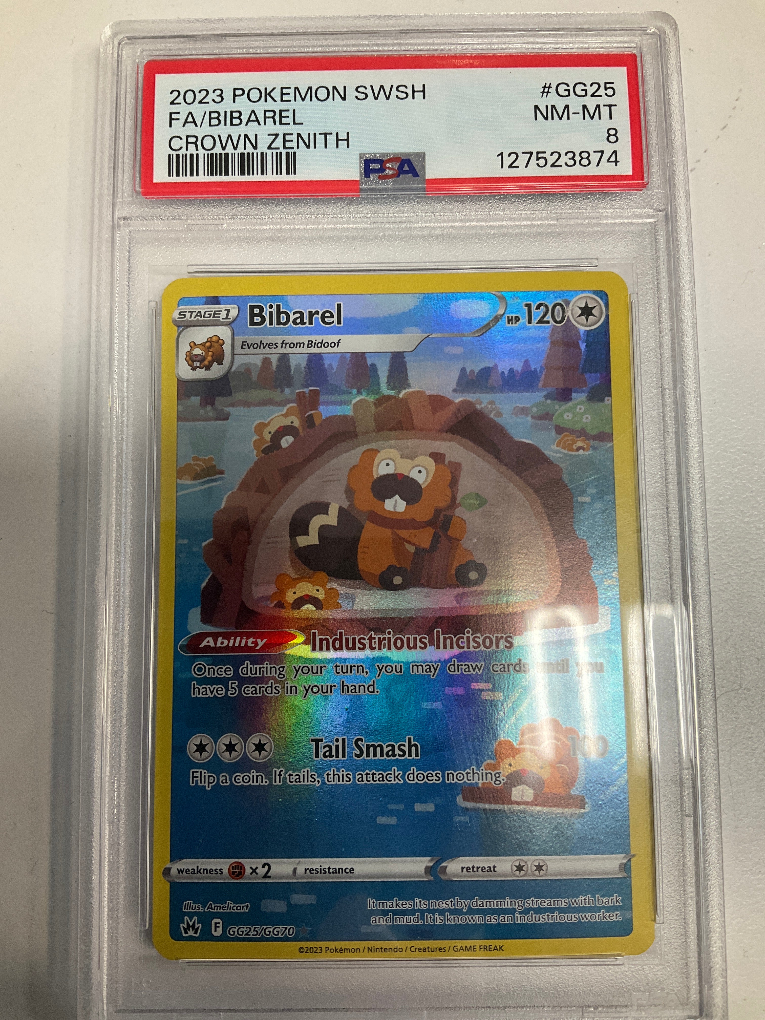 GRADED Pokemon TCG Bibarel GG25/GG70 Crown Zenith Galarian Gallery PSA ...