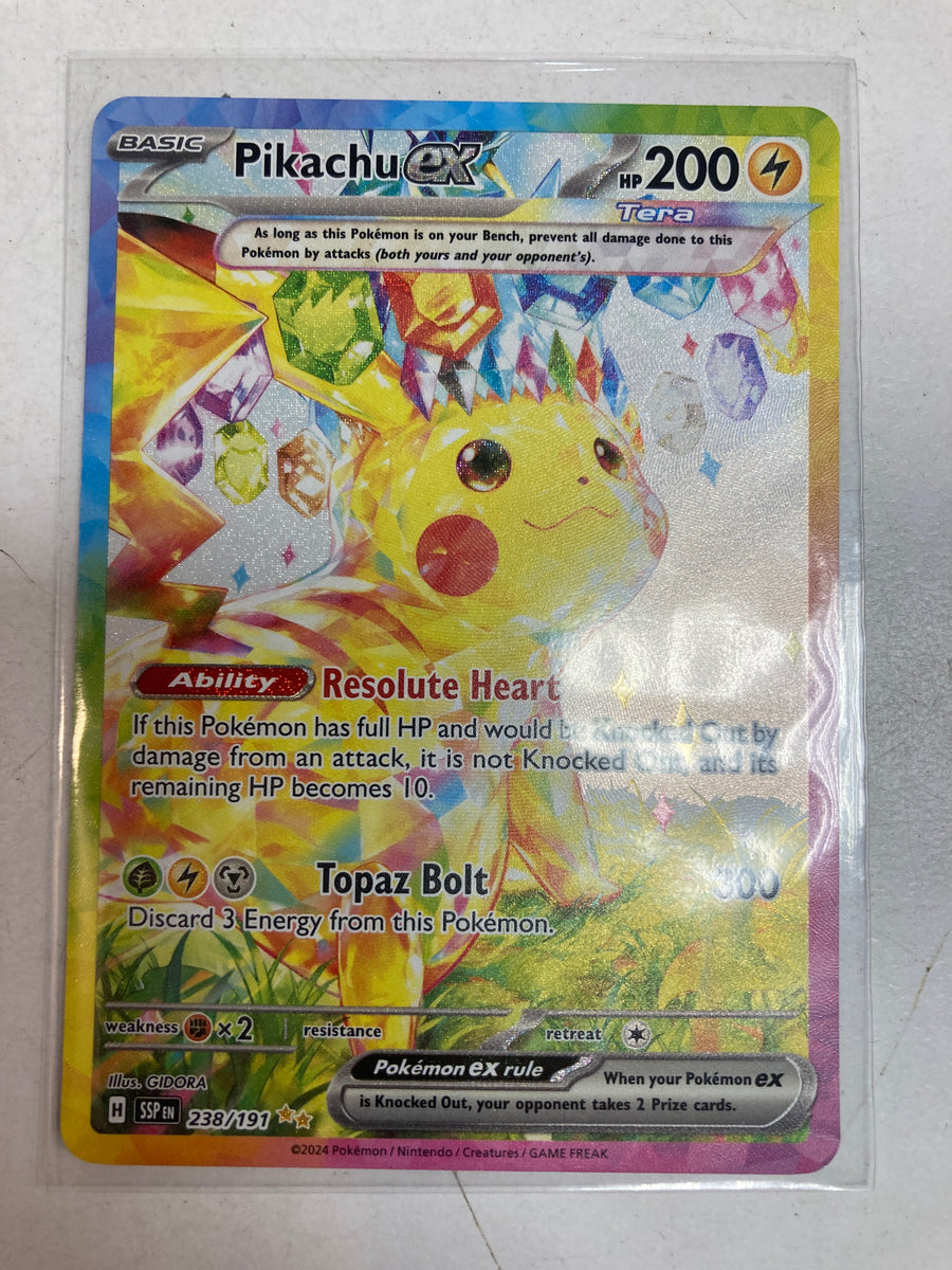 Pokémon TCG Pikachu Ex 238/191 Surging Sparks Alt Art NM – True ...