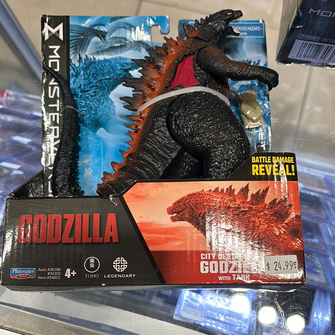 Playmates Toys MonsterVerse Godzilla City Destruction Godzilla with Ta ...