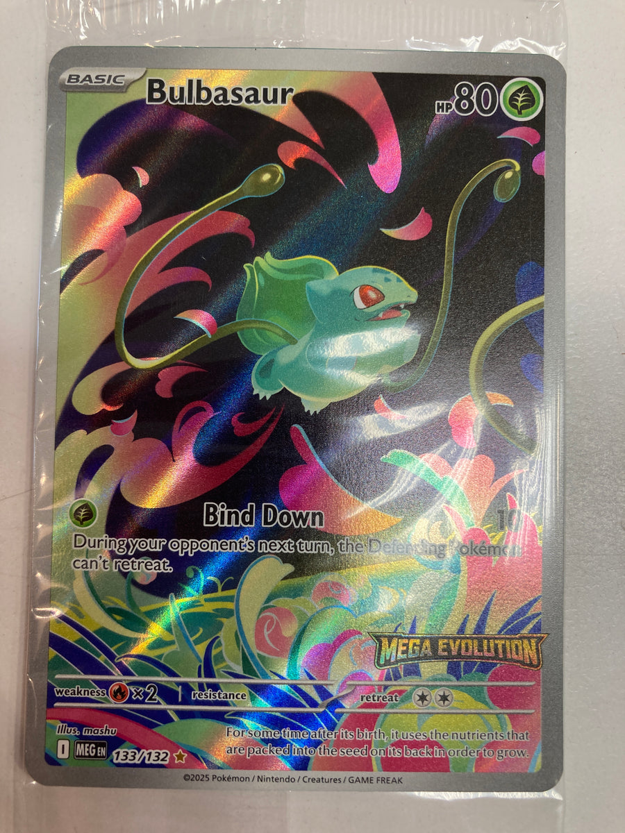 Pokémon TCG Bulbasaur 133/132 Mega Evolutions Stamped Illustration Rar ...
