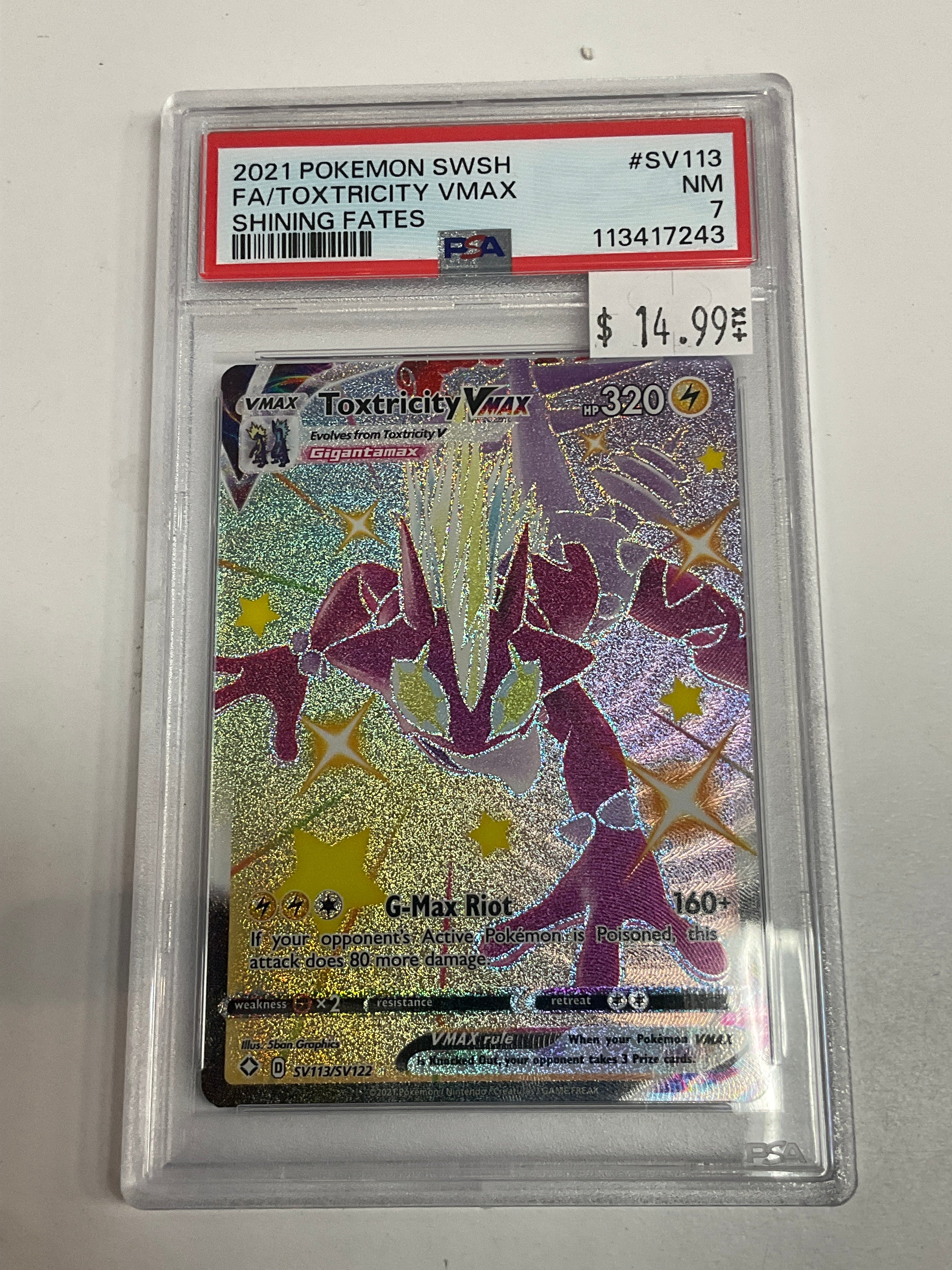GRADED Pokemon TCG Toxtricity Vmax SV113/SV122 Shining Fates Full Art ...