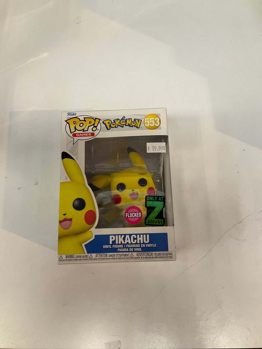 Funko Pop Pokemon Pikachu 553 FLOCKED Zavi Exclusive – True Believers ...