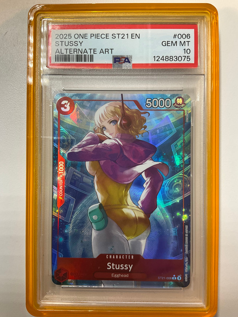 GRADED One Piece TCG Stussy ST21-006 C Alt Art PSA 10 – True Believers ...