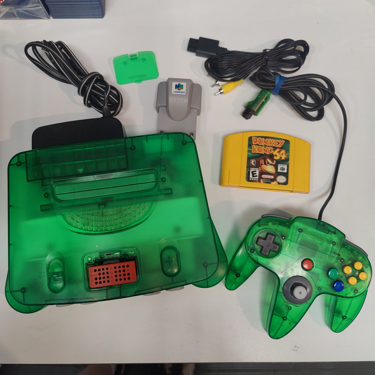 CONSOLE: Nintendo 64 Green Clear Donkey Kong Version /w 1 Jungle Green ...