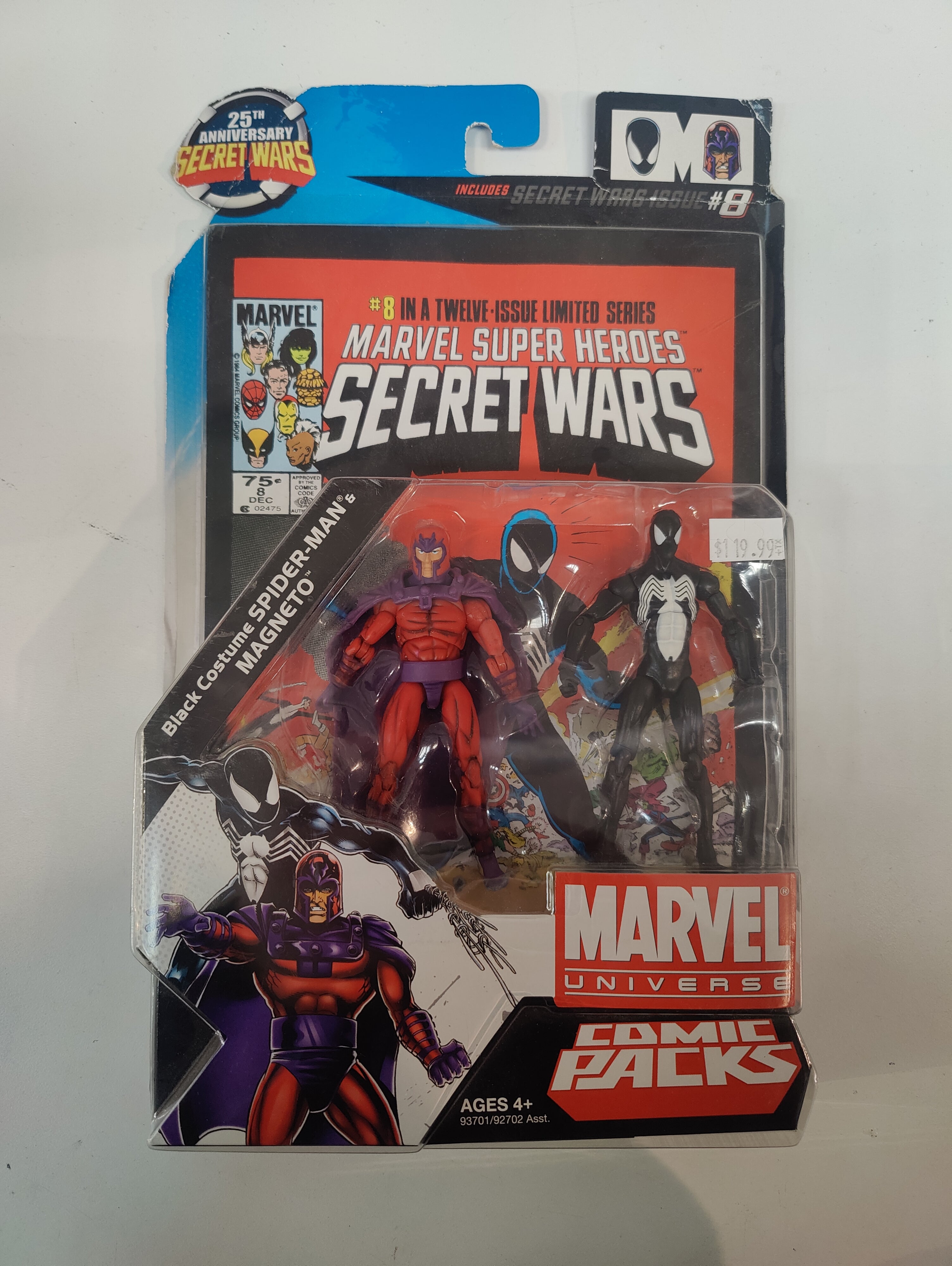 Hasbro Marvel Universe Comic Packs Black Costume Spider-Man/Magneto 25 ...